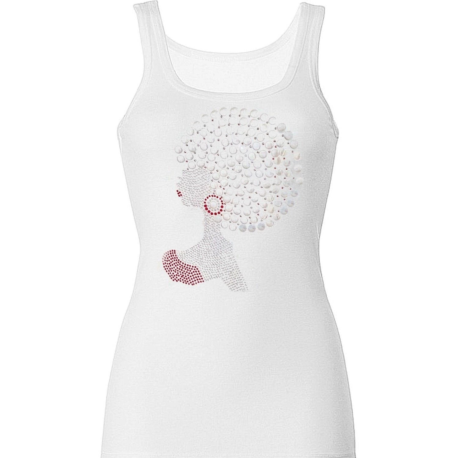 Sasha Rhinestone Studded Afro Hair Style Lady Tank Top – Zoe and Eve