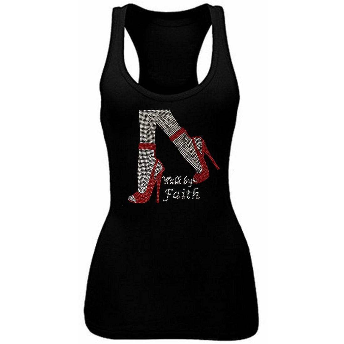 Walk By Faith Rhinestone High Heel Shoes Tank Top – Zoe and Eve